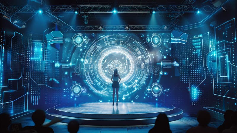 Futuristic Company CEO Presentation High Tech Holographic Quantum ...