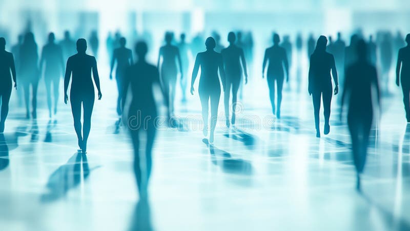Matrix People Silhouettes Walking in the Streets (Humanity, Humankind ...
