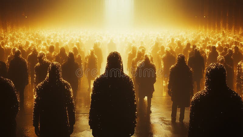 Matrix People Silhouettes Wandering in the Streets (Humanity, Humankind ...