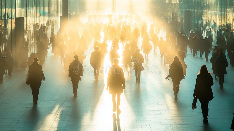 Matrix People Silhouettes Walking in the Streets (Humanity, Humankind ...
