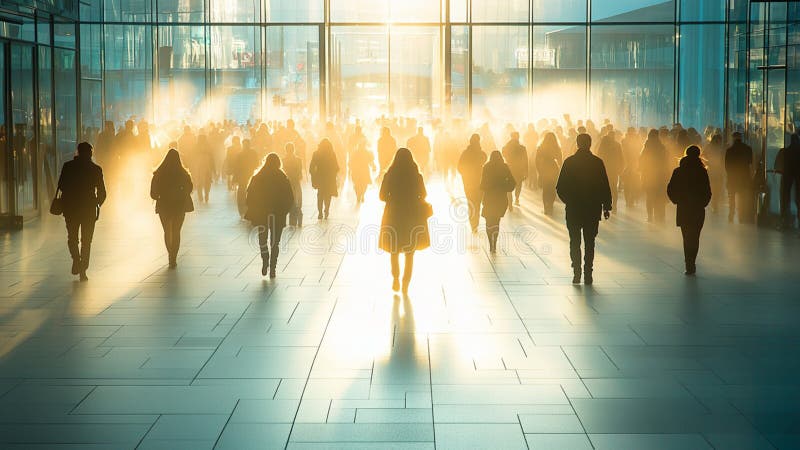 Matrix People Silhouettes Walking in the Streets (Humanity, Humankind ...