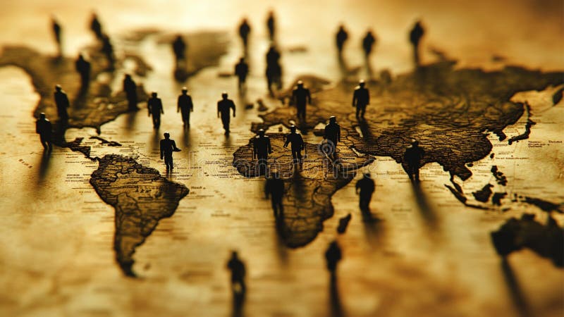 Global Map with Countries and Continents International People Humanity ...