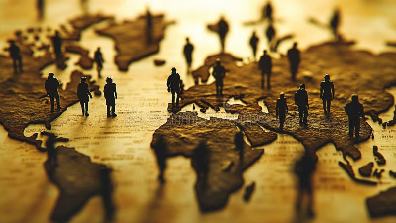 Global Map with Countries and Continents International People Humanity ...