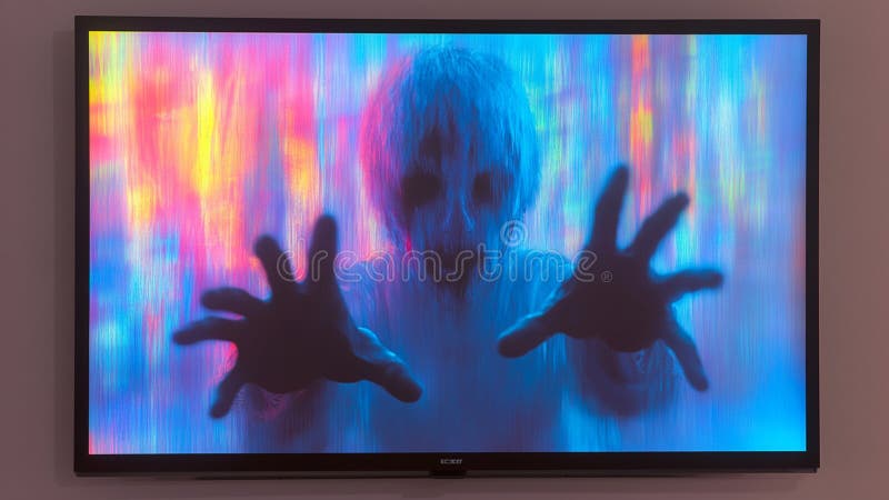 Nightmare of a Scary Ghost Creature Coming Out of the TV Screen with a ...