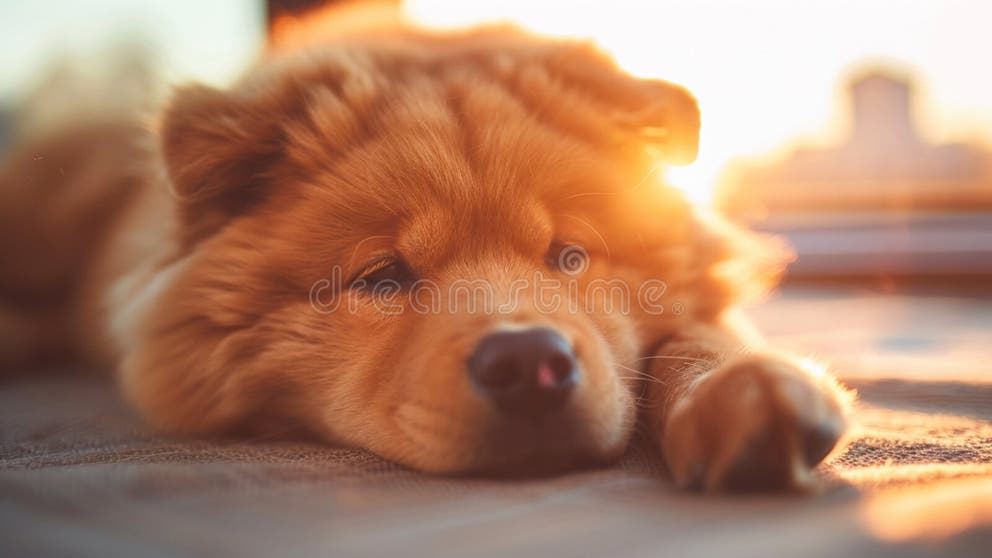 Cute, Friendly and Happy Chow Chow Puppy Dog Lying Down (Very Cute ...