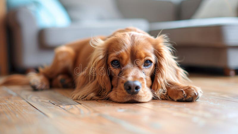 Cute, Friendly and Sweet English Cocker Spaniel Puppy Dog Lying Down ...