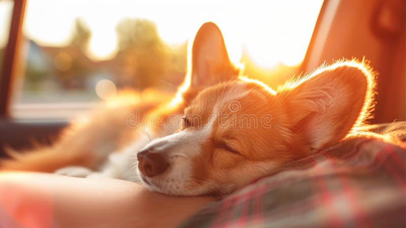Cute, Friendly and Happy Pembroke Welsh Corgi Puppy Dog on a Car (Very ...