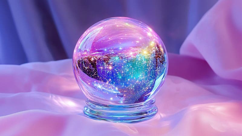 Shining Iridescent Spiritual Fortune Telling Crystal Ball (Magic ...