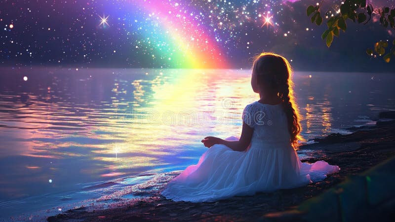 Angelic Starseed Little Girl Princess Daydreaming Stargazing at a ...