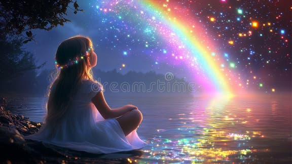 Angelic Starseed Little Girl Princess Daydreaming Stargazing at a ...