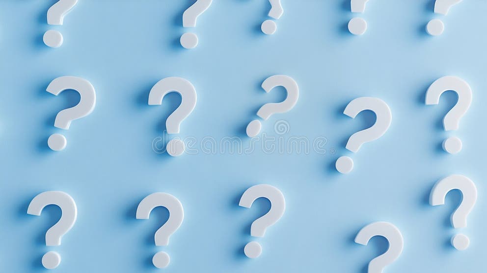 White Interrogation Marks Points in a Blue Background (Uncertainty ...