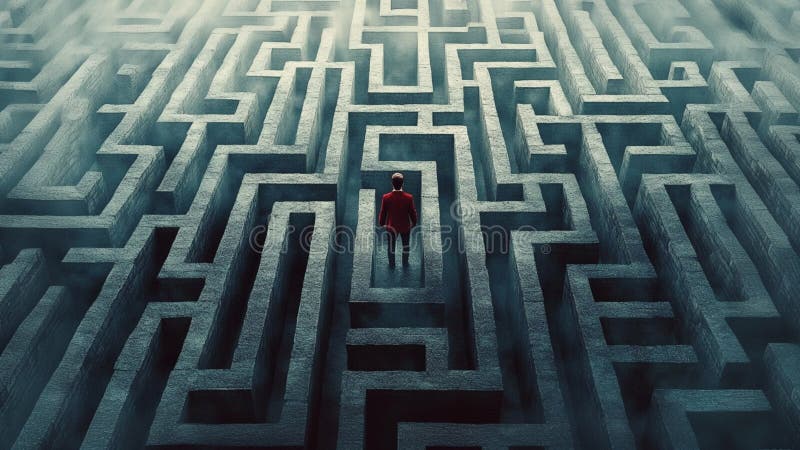 Convoluted Maze Labyrinth Corridors Stock Illustrations – 18 Convoluted ...