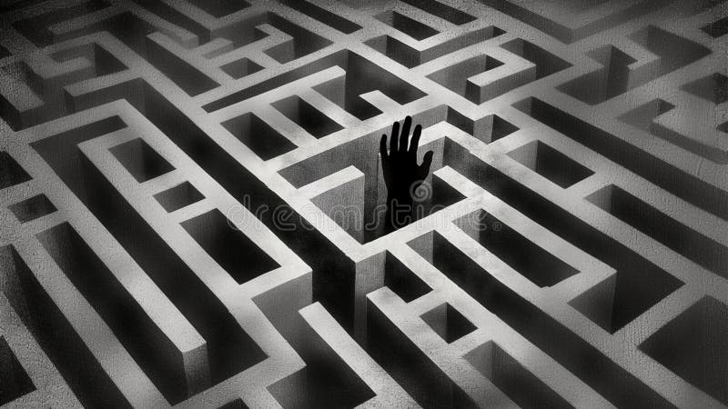 A Confused Overwhelmed Hand in an Entangled Convoluted Maze Labyrinth ...