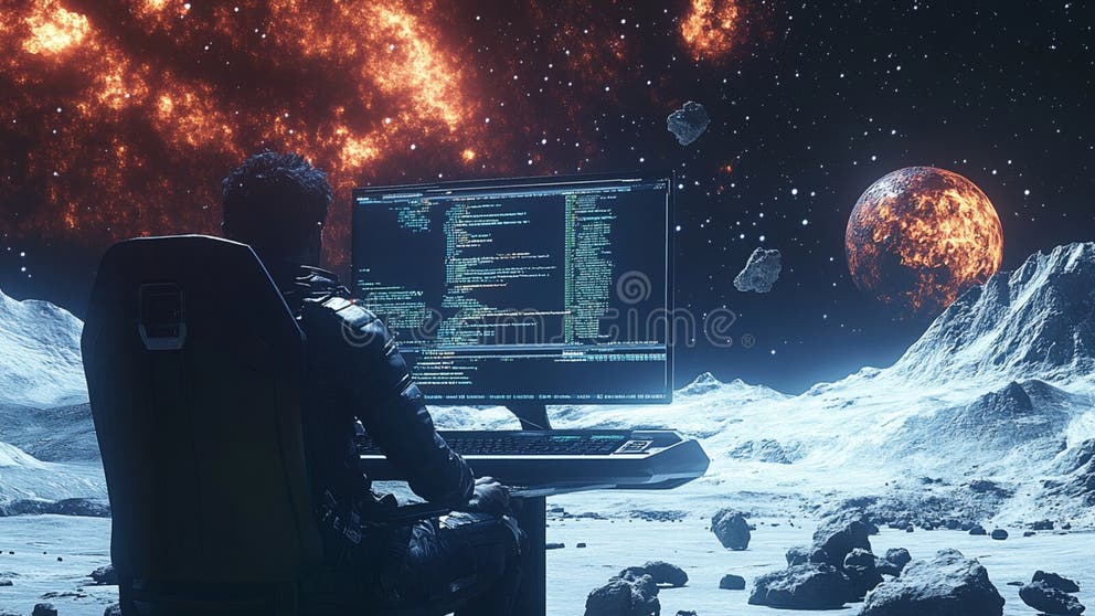 A Nerd Geek Man Playing Action Adventure Shooting Console Computer ...