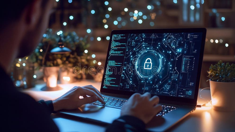 Locked Encrypted Computer Digital Security Breach Safety Against Cyber ...