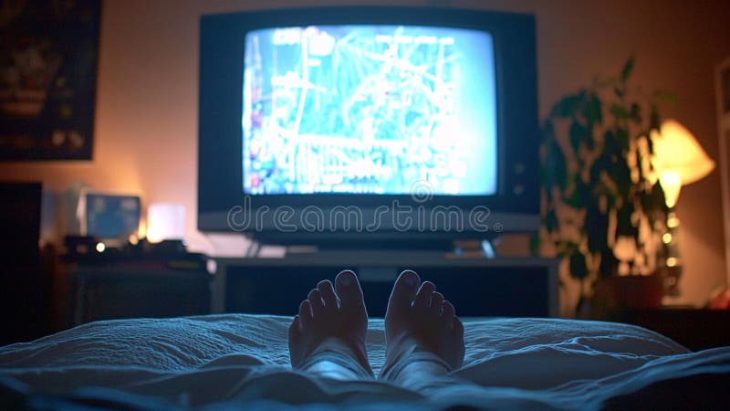 A Man Watching a TV Show, Movie, Sitcom, Series, Program, Netflix, Soap ...