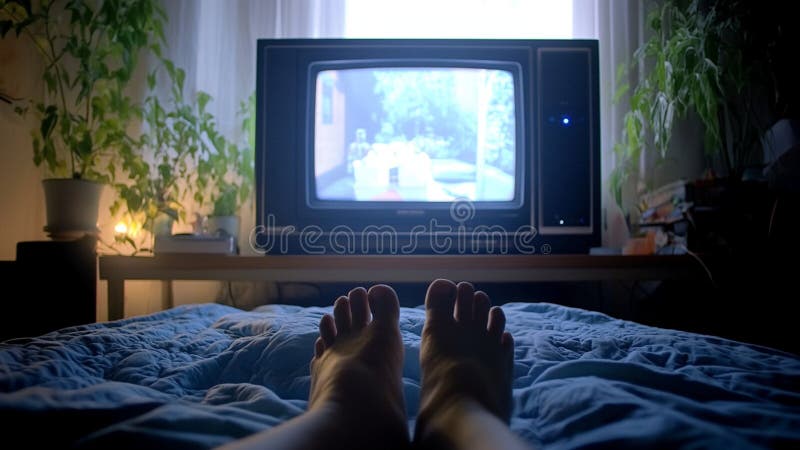 A Man Watching a TV Show, Movie, Sitcom, Series, Program, Netflix, Soap ...