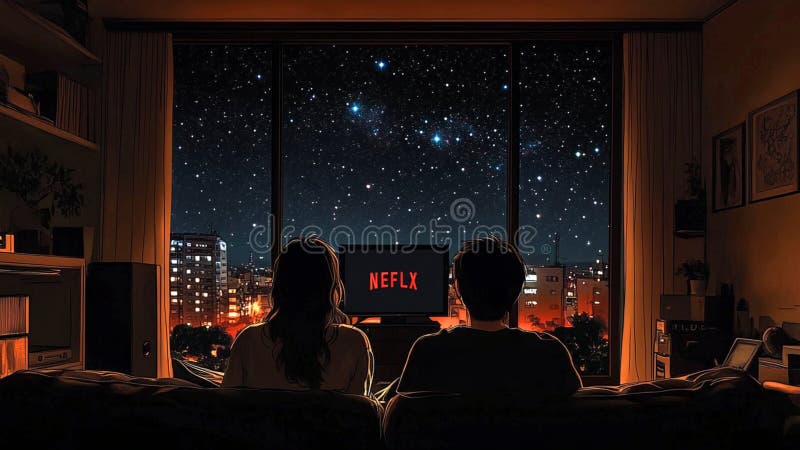 Bored Couple Chilling Watching a Movie, TV Show, Sitcom, Series ...