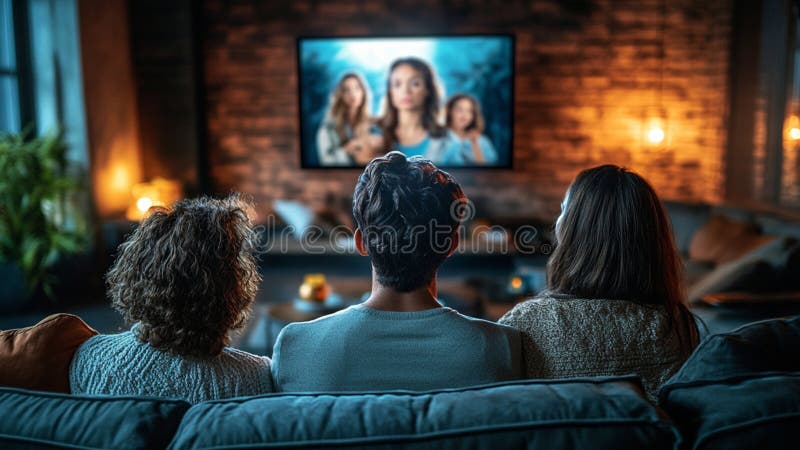 Group of Friends Hanging Out Watching TV, Movies, Shows, Programs ...