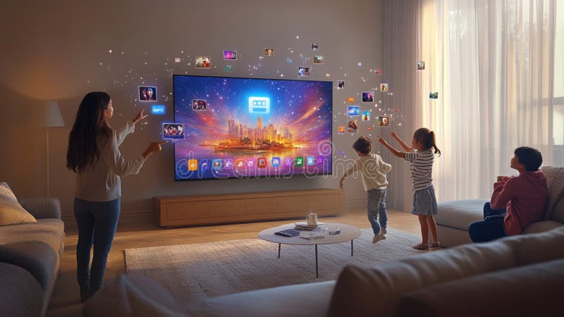 Family Watching TV Show, Movie, Sitcom, Series, Program, Netflix ...