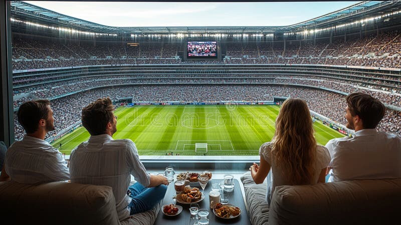 Group of People Friends Watching American Football or Soccer Game ...