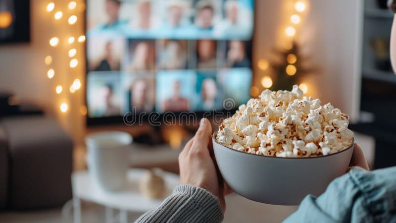 Someone Eating Popcorn while Watching TV, Movies, Shows, Programs ...