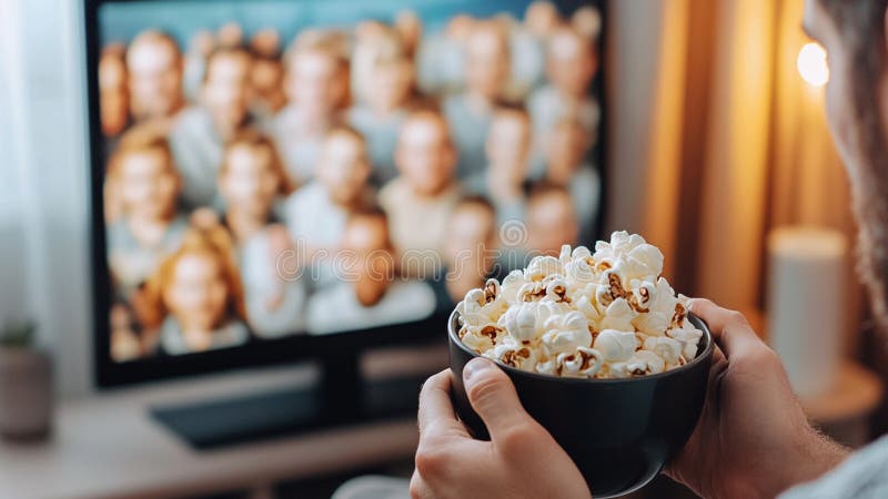 Someone Eating Popcorn while Watching TV, Movies, Shows, Programs ...