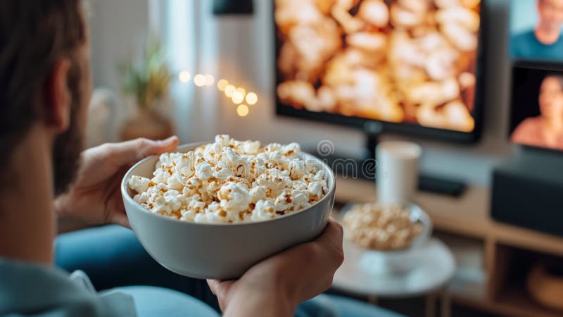 Someone Eating Popcorn while Watching TV, Movies, Shows, Programs ...