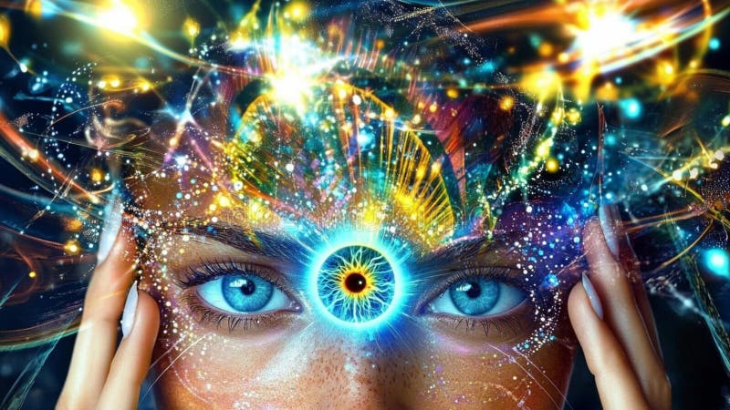 Pleiadian Starseed Woman Intuition Having a Premonition Insight Using ...