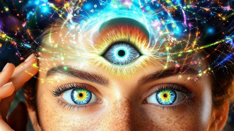 Pleiadian Starseed Woman Intuition Having a Premonition Insight Using ...