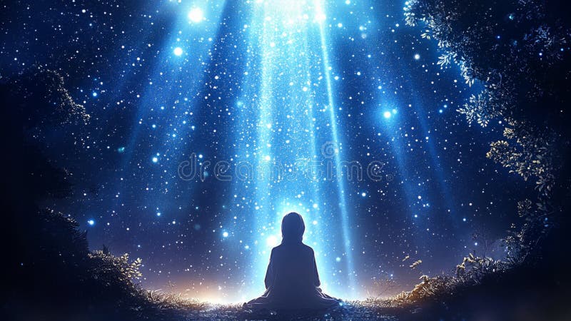 Starseed Child Stargazing Experiencing Cosmic Enlightenment in Electric ...