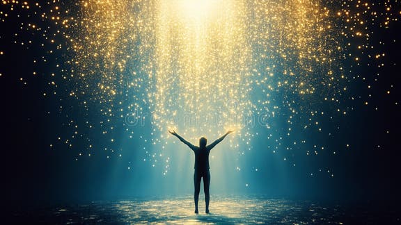 Enlightened Person Experiencing a Miracle Under a Spiritual Magical ...