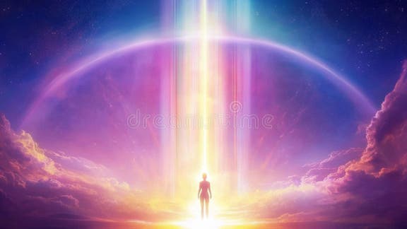 Spiritual Golden Light Being Under Powerful Pillar of Cosmic Light ...