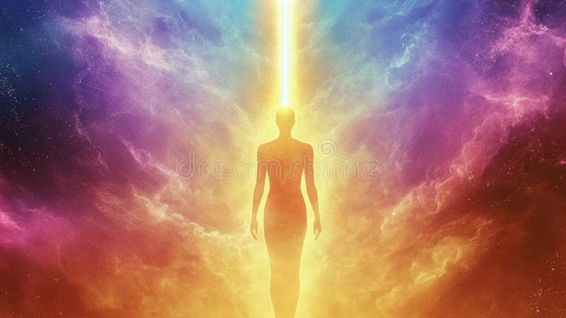 Spiritual Golden Light Being Under Powerful Pillar of Cosmic Light ...
