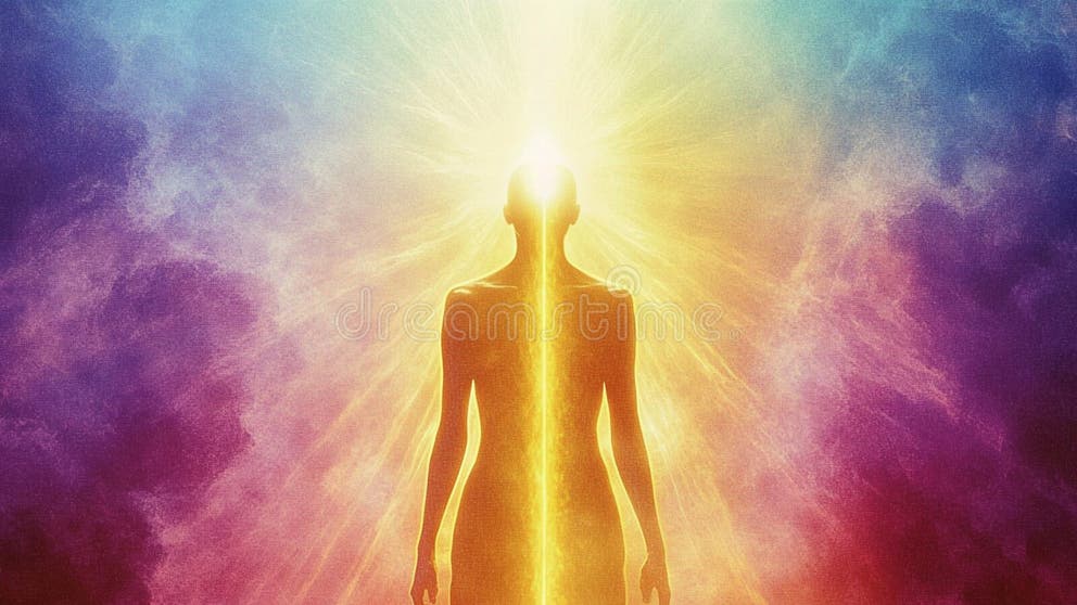 Spiritual Golden Light Being Under Powerful Pillar of Cosmic Light ...