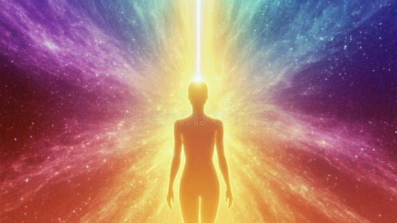 Spiritual Golden Light Being Under Powerful Pillar of Cosmic Light ...