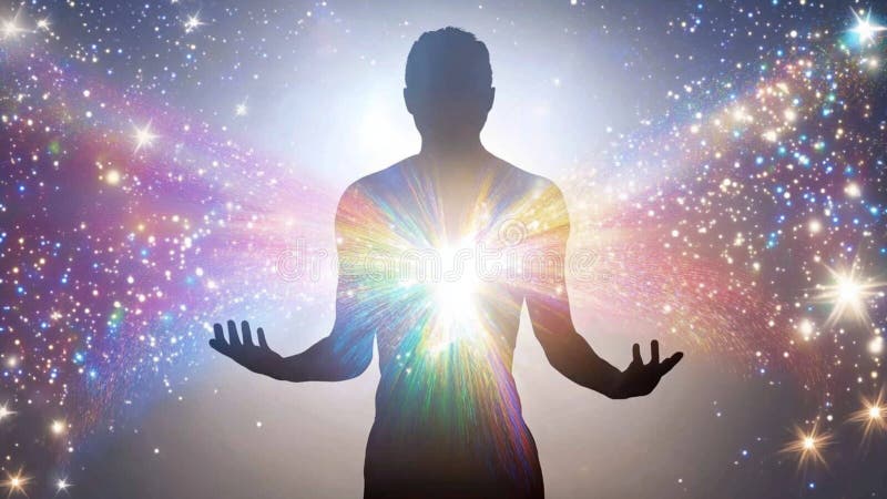 Spiritual Starseed with a Powerful Colorful Aura Glow and Complete ...