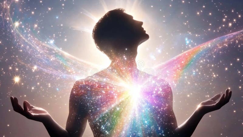 Spiritual Starseed with a Powerful Colorful Aura Glow and Complete ...