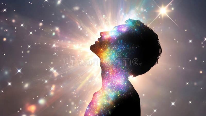 Spiritual Starseed with a Powerful Colorful Aura Glow and Complete ...