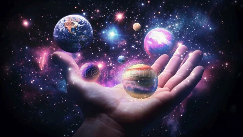 Holding Cosmic Metaphysical Quantum Purple Lilac Planetary Galactic ...