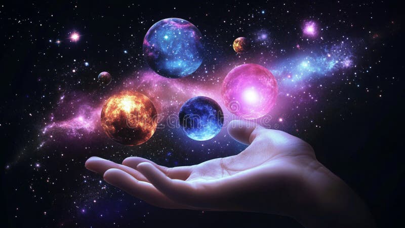 Holding Cosmic Metaphysical Quantum Purple Lilac Planetary Galactic ...