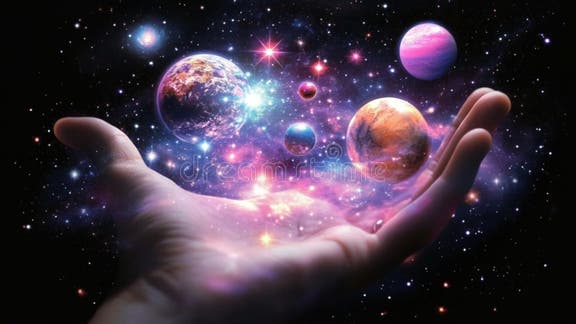 Holding Cosmic Metaphysical Quantum Purple Lilac Planetary Galactic ...