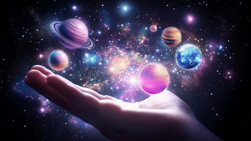 Holding Cosmic Metaphysical Quantum Purple Lilac Planetary Galactic ...