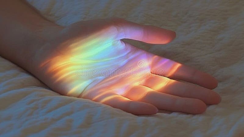Praying Divine Celestial Hands, Invisible Ethereal Colorful Rainbow ...