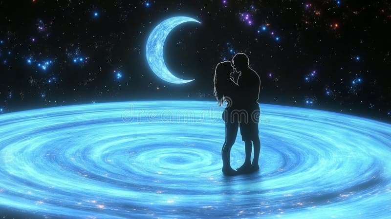 A Couple Astral Traveling Dreaming of Dancing in the Stars Floating ...