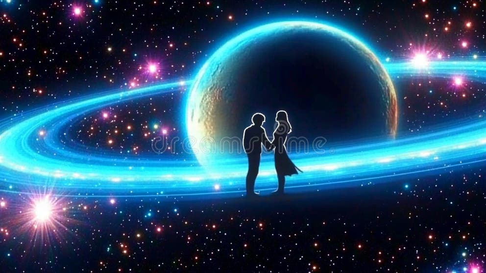 A Couple Astral Traveling Dreaming of Dancing in the Stars Floating ...