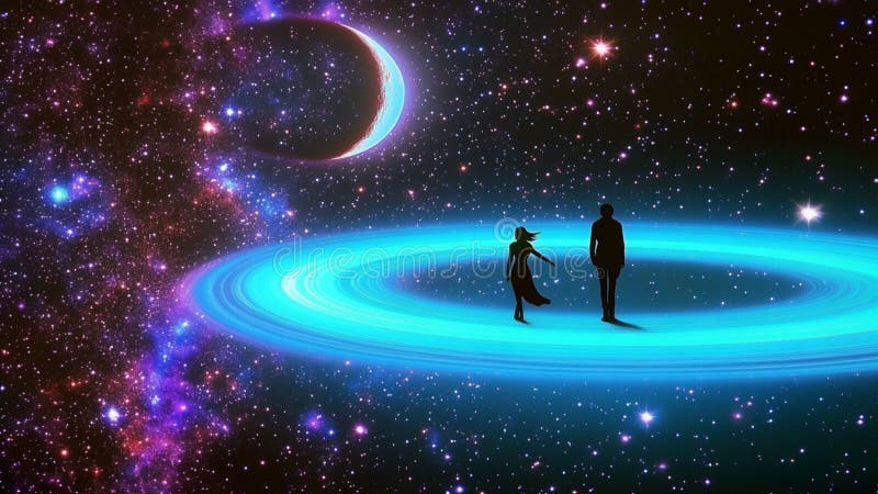 A Couple Astral Traveling Dreaming of Dancing in the Stars Floating ...