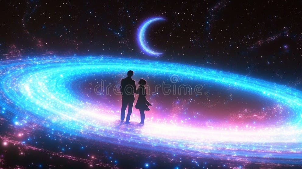 A Couple Astral Traveling Dreaming of Dancing in the Stars Floating ...