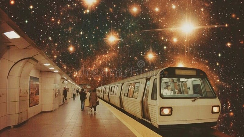 Cosmic Underground Subway Station in an Ethereal Dream Plane Realm ...