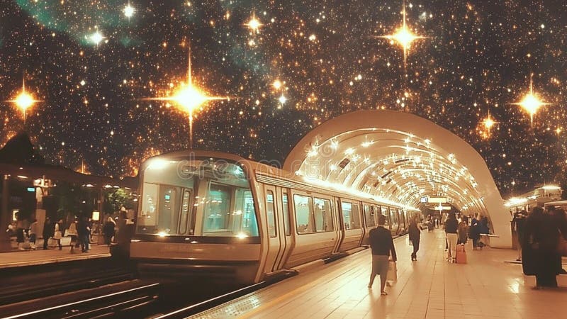 Cosmic Underground Subway Station in an Ethereal Dream Plane Realm ...